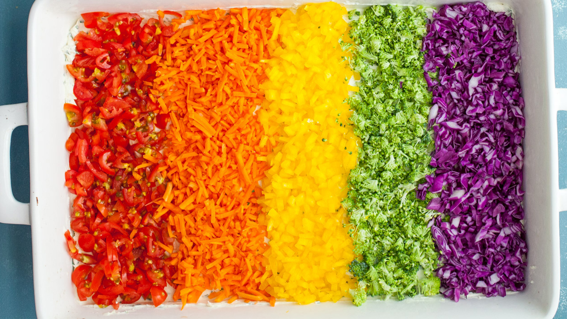 Rainbow Veggie Dip | Gluten Free, Delicious Snack Recipes | Simply 7 Snacks